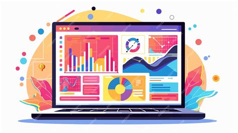 Data Charts Graphs And Dashboards On Laptop Screen Premium Ai
