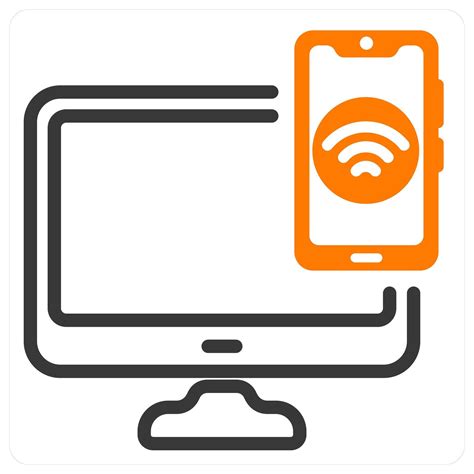 Device Connectivity Icon Concept In Orange 59658997 Vector Art At Vecteezy