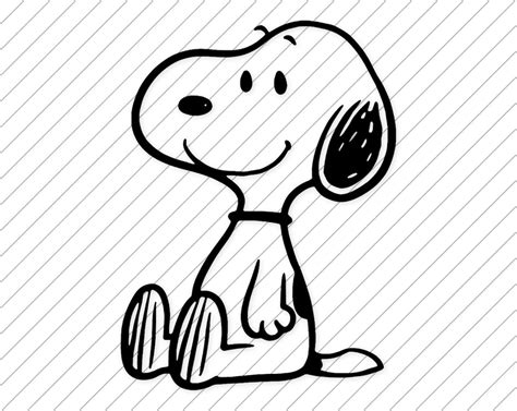 Snoopy Svg Bold Outline Design For Stickers Etsy