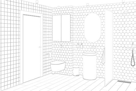 파티션 샤워 수건 쓰레기통 세면대 위의 타원형 거울 옆에있는 디스펜서 벽걸이 화장실 문 및 타일 바닥 위의 캐비닛이있는 욕실