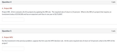Project Irr A Firm Evaluates All Of Its Projects By