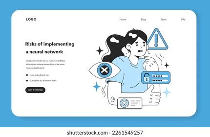 Neural Network Implementation Risks Web Banner Stock Vector Royalty