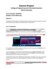 NETW191 CP Guide Module 2 Sandbox V1 Pdf Course Project College Of Engineering And