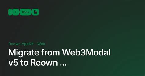 Migrate From Web3modal V5 To Reown Appkit Solana Reown Docs