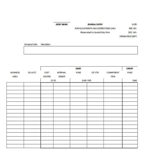 Debit Memo Templates PDF DOC Excel