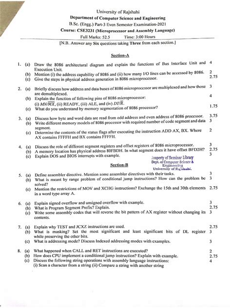 Microprocessor Year Questions Pdf