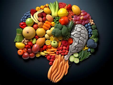 Premium Photo Brain Shaped Arrangement Of Fruits And Vegetables Nutrition For Brain Health