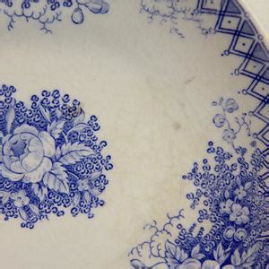 Antique French Platter And Two Small Serving Dishes Or Soap Bowls Blue