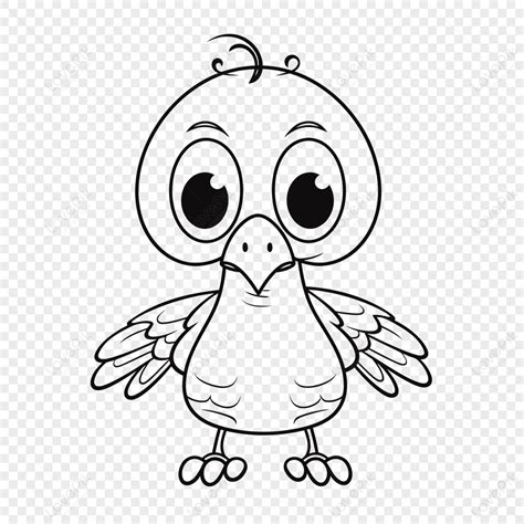 큰 눈을 가진 귀여운 새 색칠 페이지 개요 스케치 드로잉 벡터개요 예술라인 아트 Png 일러스트 무료 다운로드 Lovepik