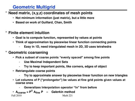 james demmel multigrid james demmel fall 2010 math ppt download