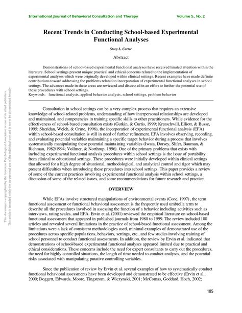 Pdf Recent Trends In Conducting School Based Experimental Functional Analyses