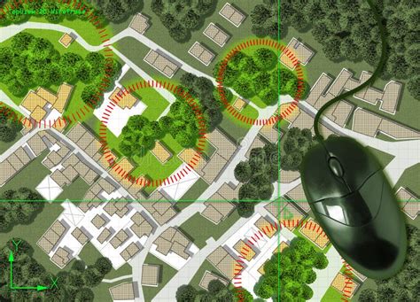 Census Of Trees In Cities Green Management And Tree Mapping Concept With Imaginary City Map