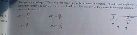 Two Particles Undergo Shm Along The Same Line With The Same Time Period