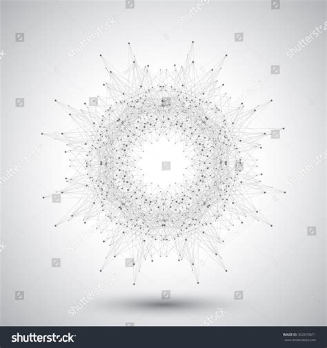 Geometric Abstract Form Connected Lines Dots Stock Vector Royalty Free 302670671 Shutterstock