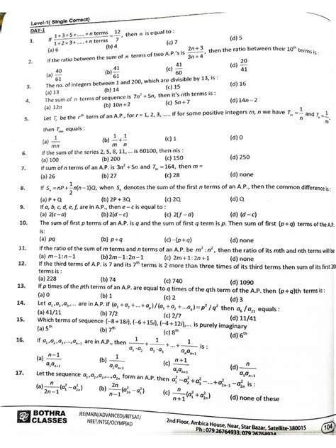 Sequence And Series Day 1 Pdf