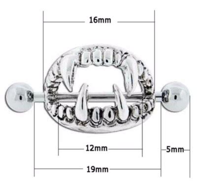 Stainless Steel Nipple Piercing Biting Barbell Nipple 2 Piece Set Ebay