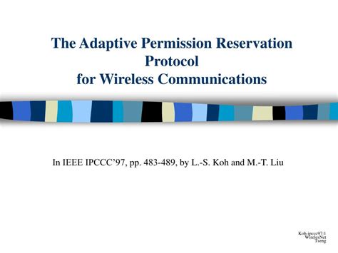 Ppt The Adaptive Permission Reservation Protocol For Wireless Communications Powerpoint