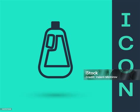 녹색 배경에 고립 된 액체 세탁 세제 표백제 식기 세척 액상 아이콘용 검은 색 선 플라스틱 병 벡터 일러스트레이션 가사 집안일에 대한 스톡 벡터 아트 및 기타 이미지