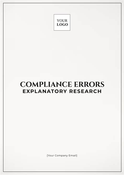 Free Compliance Errors Explanatory Research Template To Edit Online