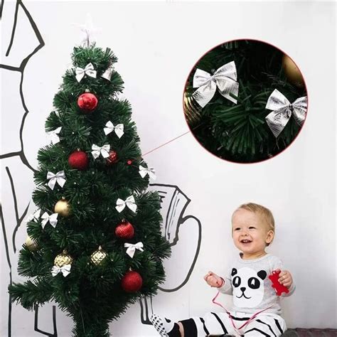 Badu Bg 12бр коледни лъкове панделка коледна елха лък висяща украса бантик орнаменти за коледни