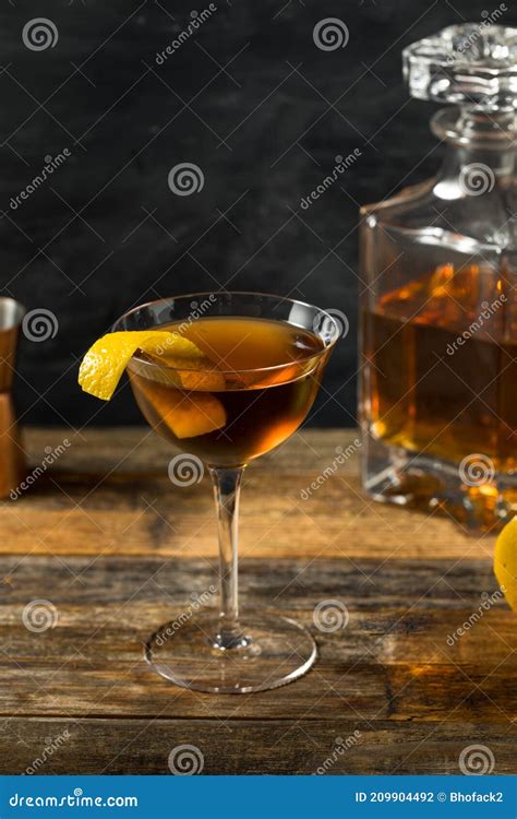 Boozy Alcoholic Scotch Bobby Burns Cocktail Stock Photo Image Of Traditional Brown