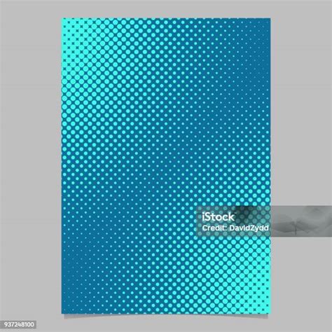 Light Blue Halftone Dot Pattern Page Template Vector Brochure Background Graphic Stock