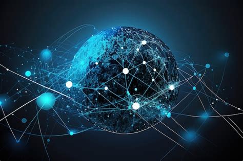Premium Ai Image Illustration Of Network Connections Dark Blue Background Generative Ai