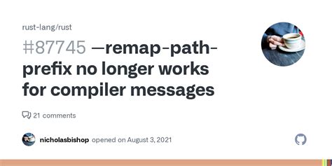 Remap Path Prefix No Longer Works For Compiler Messages · Issue