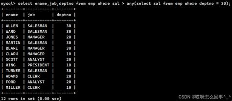 mysql复合查询 csdn博客