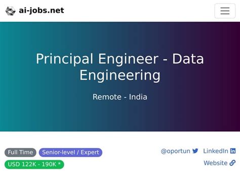 [hiring] principal engineer data engineering remote r ai ml jobs