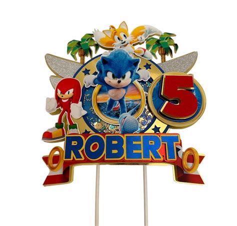 Sonic Cake Topper Sonic Hedgehog Cake Topper Sonic Shaker Etsy
