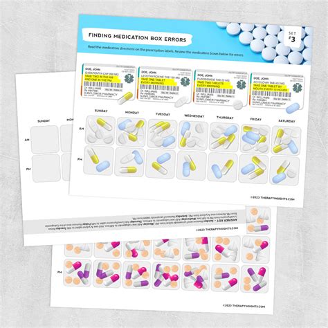 Finding Medication Box Errors Set 3 Adult And Pediatric Printable Resources For Speech And