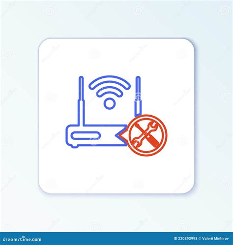 Line Router And Wi Fi Signal Symbol Icon Isolated On White Background