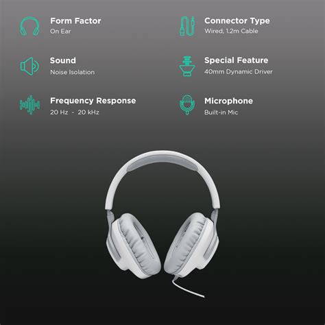 Buy Jbl Quantum Jblquantum Wht Over Ear Wired Gaming Headphone With Mic Jbl Quantum Sound