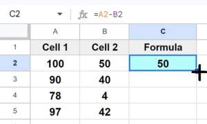 How To Subtract In Google Sheets Subtract Numbers Cells Columns Rows