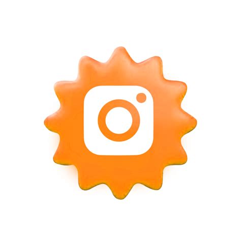 Instagram Icon Logo On Orange Sunburst 55553944 Png