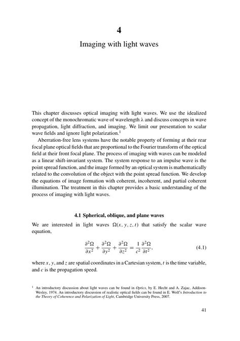 Imaging With Light Waves Chapter 4 Introduction To Aberrations In