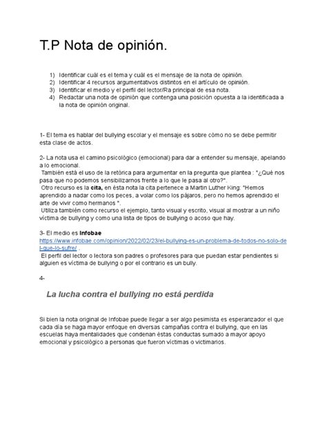 Tp Nota De Opinión Pdf