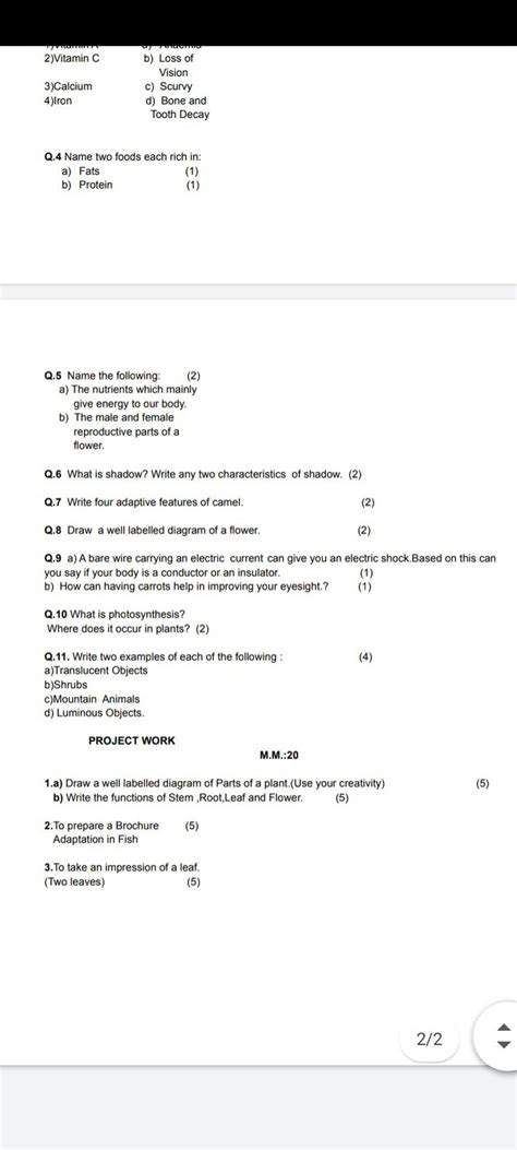 PROJECT WORK M M 20 5 1 A Draw A Well Labelled Diagram Of Parts Of A