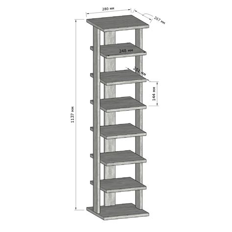 ᐉ Полиця для взуття Т 13 з ДСП 280х267х1144 мм Дуб сонома • Краща ціна в Києві Україні • Купити