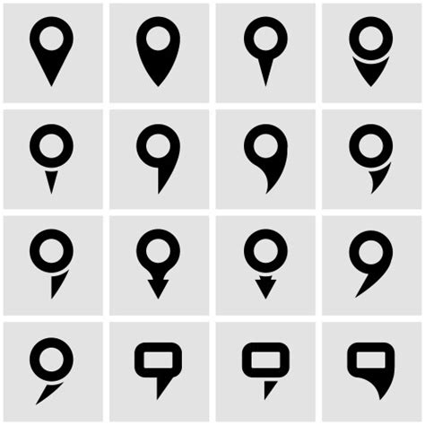 Map Pointers Set Of Safety Symbols Location Vector Image