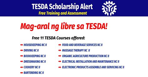 11 Tesda Scholarship Courses Free Training And Assess ~ Tesda Online