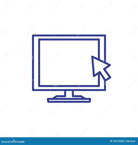 Computer Monitor With Pointer Arrow Stock Vector Illustration Of Front Border