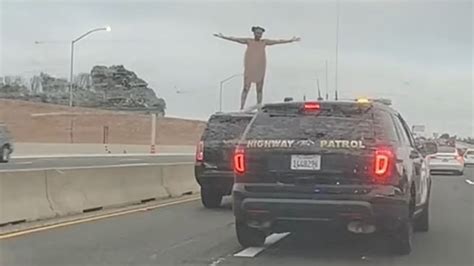 California Woman Baffles Onlookers Stripping Naked Atop Car Before Cops