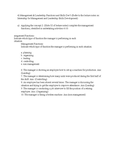 Ciamc Asignment Important Management And Leadership Functions And