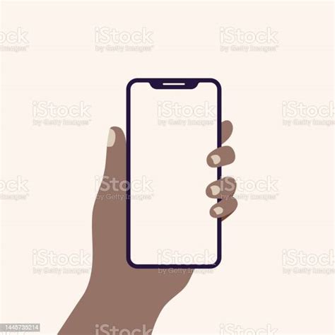 수평 위치에 있는 스마트폰을 들고 있는 손 빈 화면 벡터 일러스트 레이 션 평면 디자인 전화에 대한 스톡 벡터 아트 및 기타 이미지 Istock