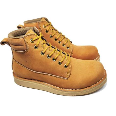 Sepatu Pria Boot Safety Country Salmon High Quality Best Seler Sepatu Boot Safty Contry Salmon
