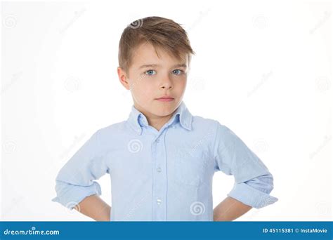 Little Boy Staring Stock Image Image Of Proud Model 45115381