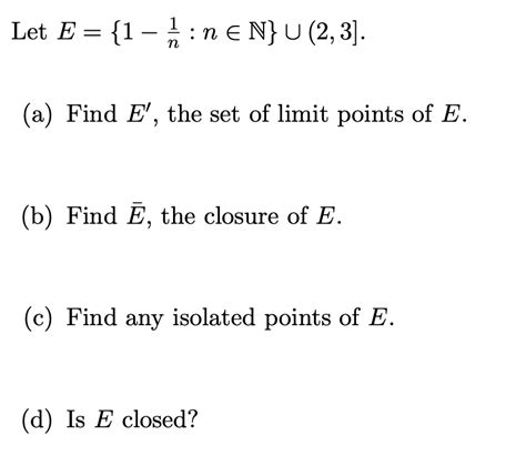 solved let e {1 m n e n} u 2 3 a find e the set