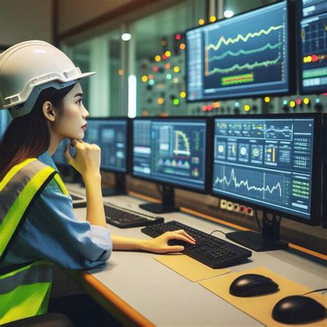 Premium Photo Female Engineer In A Control Room Women Engineer Operator Using Scada System